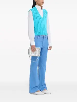 Marni Logo-embroidery Distressed Knitted Vest