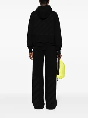 Off-White Diag-stripe Wide-leg Trousers - Black