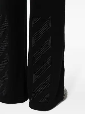 Off-White Diag-stripe Wide-leg Trousers - Black
