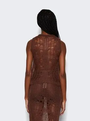 Rick Owens Spider Open-knit Tank Top - Brown