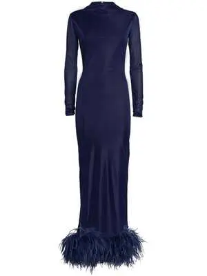 16Arlington Luna Feather-trim Gown