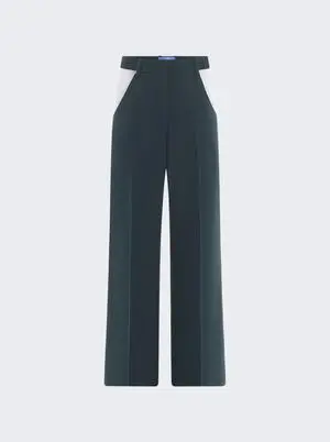 MUGLER Cut Out Trousers - Dark Green