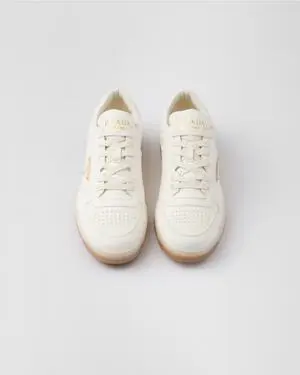 Prada Downtown Nappa Leather Sneakers - Ivory