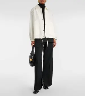 JIL SANDER Logo Cotton Shirt Jacket - Beige