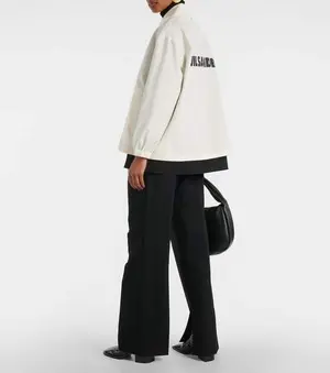 JIL SANDER Logo Cotton Shirt Jacket - Beige