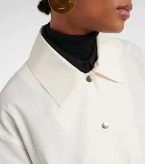 JIL SANDER Logo Cotton Shirt Jacket - Beige