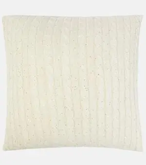 Brunello Cucinelli Cable-knit Cotton-blend Cushion - Neutrals