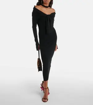 Jacquemus La Robe Doble Wool-blend Midi Dress - Black