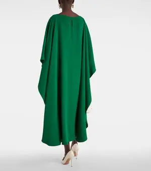 Valentino Garavani Caped Silk Crêpe Midi Dress