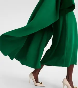 Valentino Garavani Caped Silk Crêpe Midi Dress