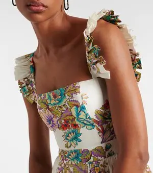 Etro Floral Cotton Poplin Maxi Dress