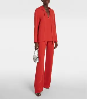 Valentino Garavani Tie-neck Blouse - Orange