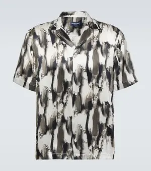 Frescobol Carioca Roberto Printed Silk Bowling Shirt