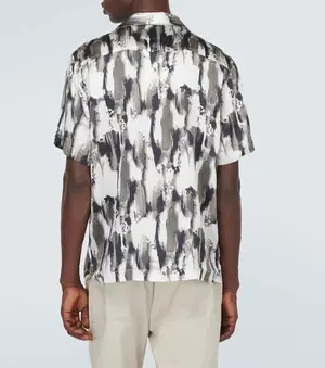Frescobol Carioca Roberto Printed Silk Bowling Shirt