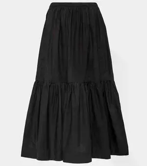 GANNI Cotton Poplin Midi Skirt