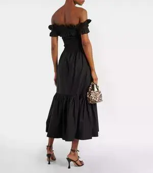 GANNI Cotton Poplin Midi Skirt