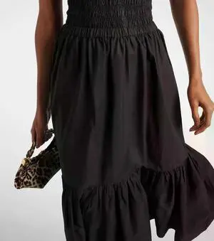 GANNI Cotton Poplin Midi Skirt