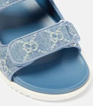 Gucci Double G Gg Denim Sandals
