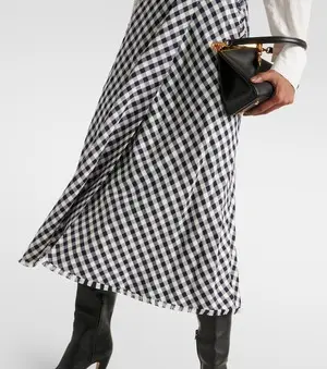 Etro Gingham Jacquard Midi Skirt
