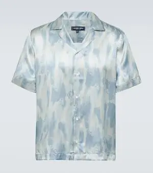 Frescobol Carioca Roberto Printed Silk Bowling Shirt