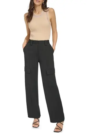 Dkny Straight-leg Crepe Cargo Pants