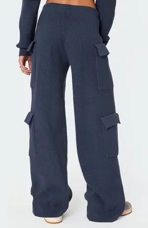 EDIKTED Wynter Drawstring Cargo Sweater Pants - Blue