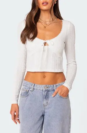 EDIKTED Lorey Lace Crop Top