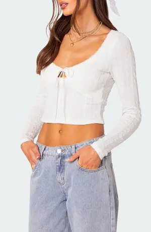 EDIKTED Lorey Lace Crop Top