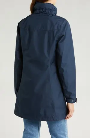 Helly Hansen Aden Waterproof Hooded Longline Rain Jacket - Navy