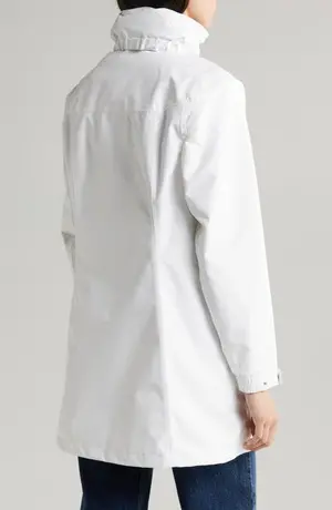 Helly Hansen Aden Waterproof Hooded Longline Rain Jacket - White