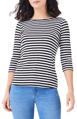 NIC+ZOE Stripe Bateau Neck Top