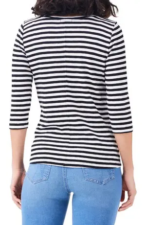 NIC+ZOE Stripe Bateau Neck Top