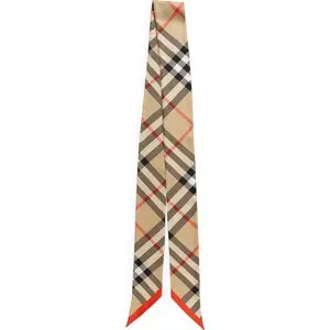 Burberry Check Silk Twill Scarf - Sand