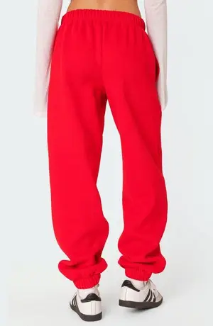 EDIKTED Clark Oversize Sweatpants - Red
