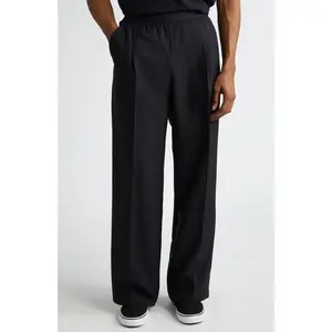 STOCKHOLM SURFBOARD CLUB Elaine Logo Jacquard Wide Leg Pants - Black