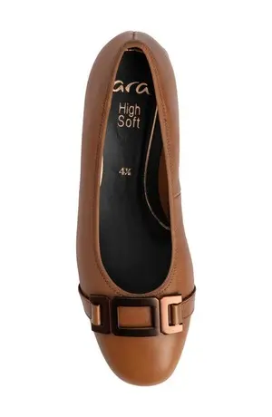 ARA Gallant 2 Block Heel Pumps - Cognac