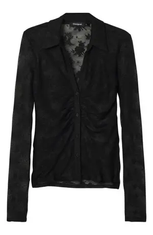 Desigual Gathered Floral Shirt