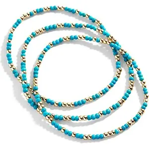 Baublebar BaubleBar Sadie Set Of 3 Semiprecious Bead Stretch Bracelets Blue