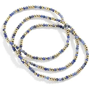 Baublebar Sadie Set Of 3 Semiprecious Bead Stretch Bracelets - Navy