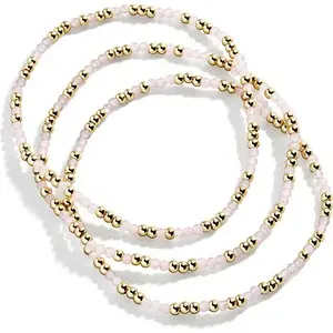 Baublebar BaubleBar Sadie Set Of 3 Semiprecious Bead Stretch Bracelets Pink