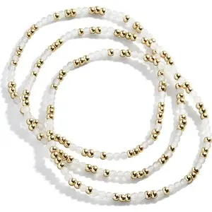 Baublebar BaubleBar Sadie Set Of 3 Semiprecious Bead Stretch Bracelets White