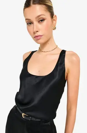 Cami Nyc Andressa Silk Shell - Black