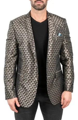 MACEOO Skullrepeat Jacquard Blazer - Brown