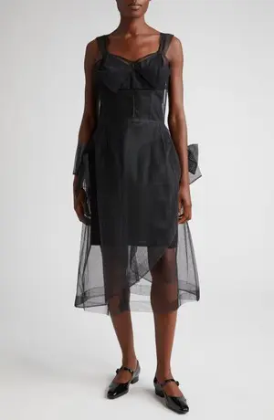 MAISON MARGIELA Sheer Tulle Midi Dress