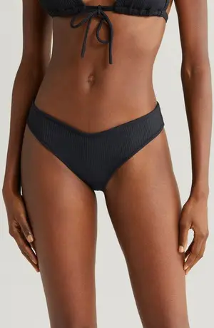 MONTCE Lulu Rib Bikini Bottom - Black Rib