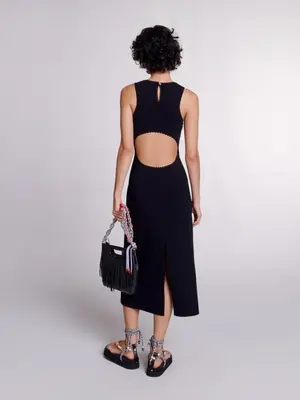 Maje Cutaway Knit Maxi Dress