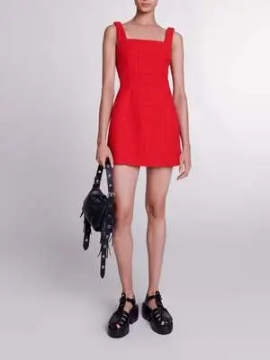 Maje Short Tweed Dress - Red