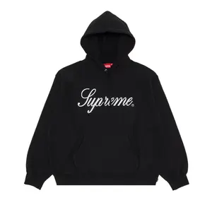 Supreme Raised Script Hooded Sweatshirt - Black