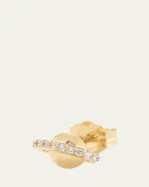 Alison Lou 14k Yellow Diamond Planet Stud Earring - Gold