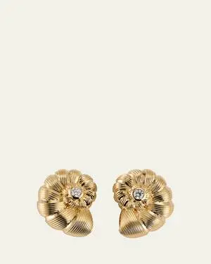 SYDNEY EVAN 14k Diamond Nautilus Stud Earrings